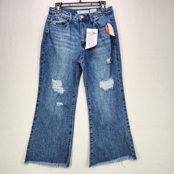 YMI | Jeans | Wide Leg 9s Denim Jeans Crop High Rise Size 1 Blue Y2k ...